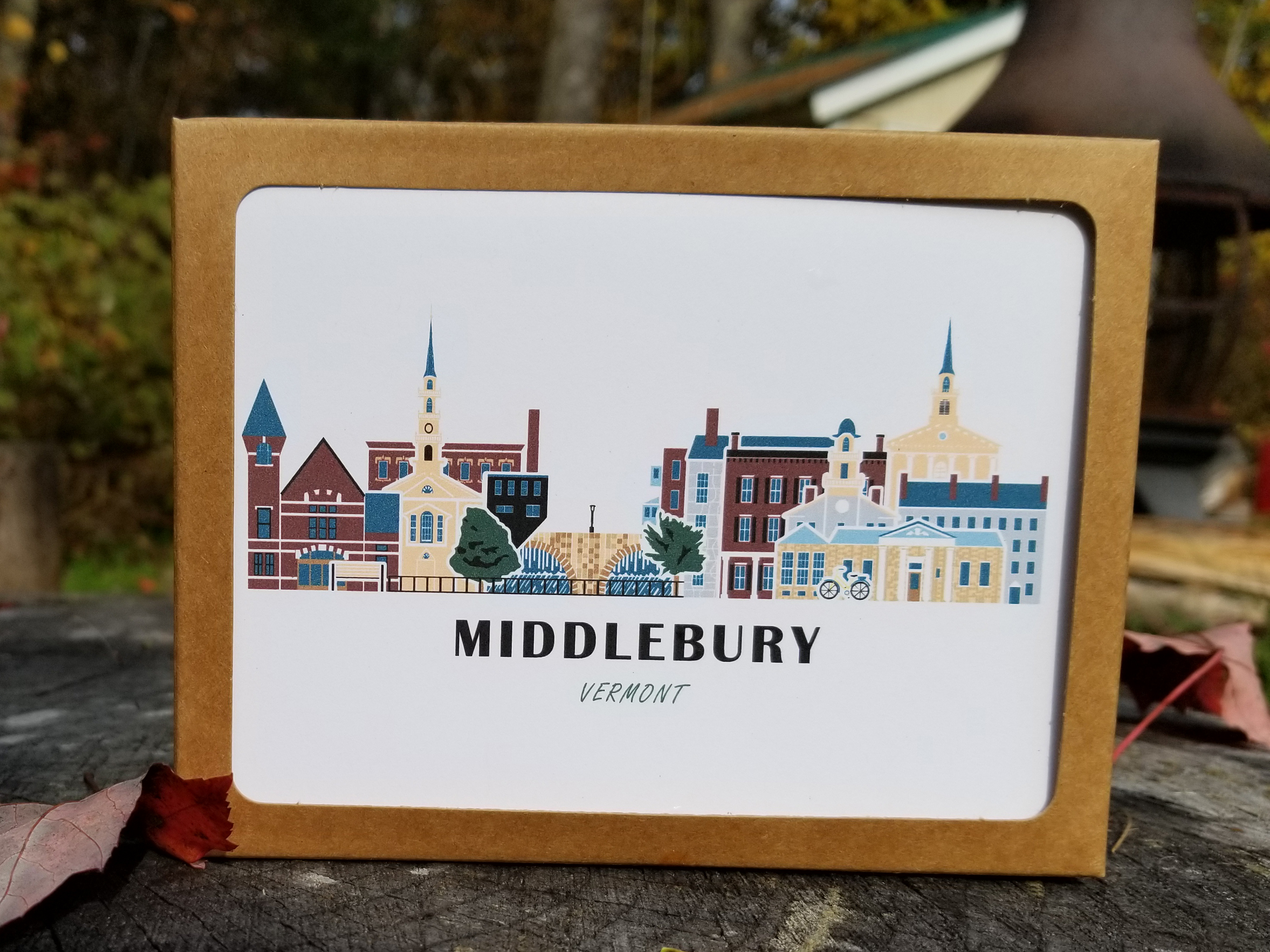 Middlebury Vermont Cityscape | Blank Greeting Card Set