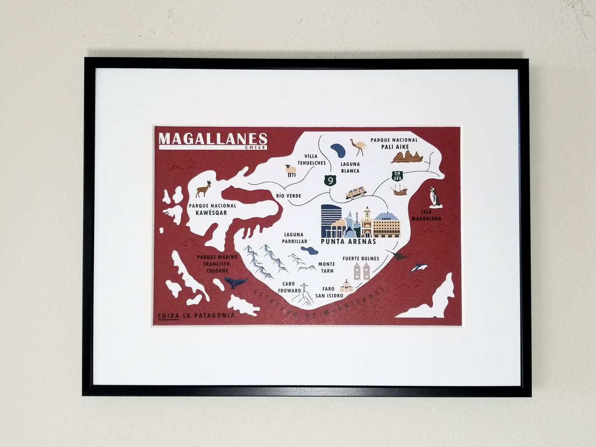 Mapa Magallanes Poster Pequeño | Patagonia Austral | Chile
