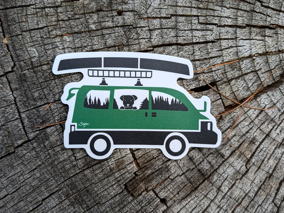 Vanlife Pup Waterproof Sticker